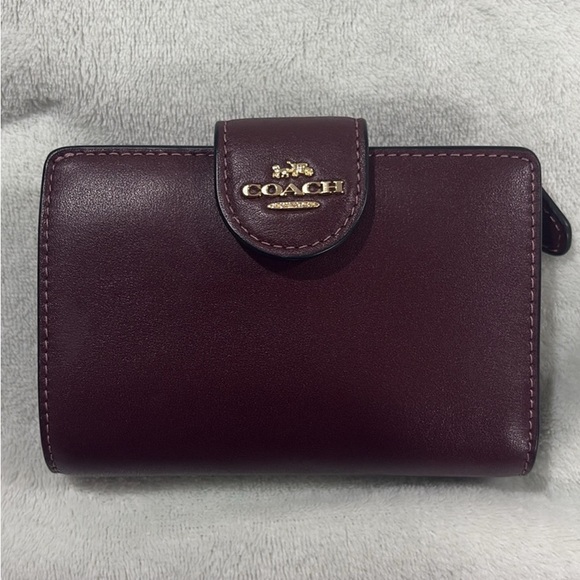 Coach | Bags | Coach Dark Red Leather Wallet | Poshmark